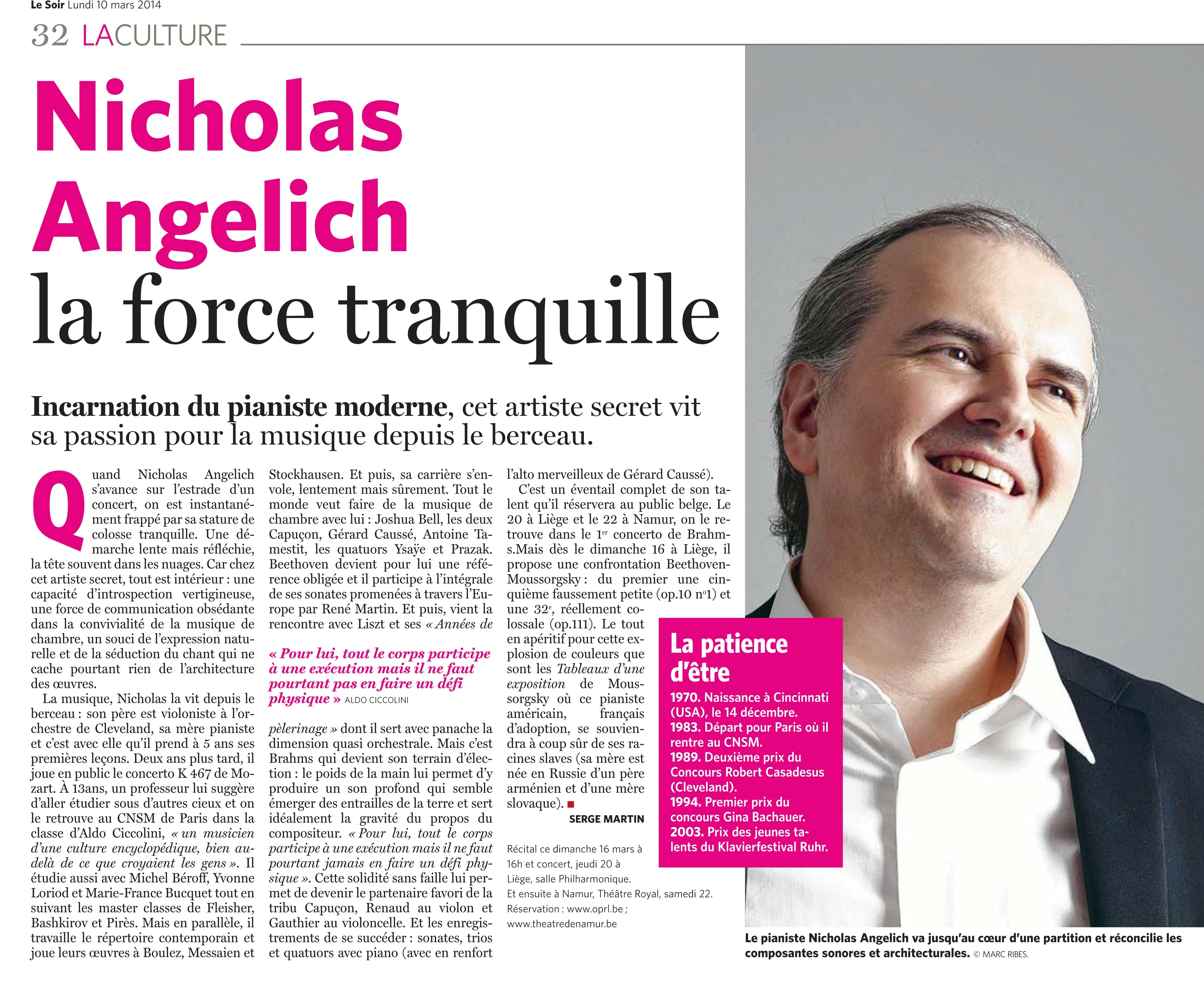 NICHOLAS ANGELICH, LA FORCE TRANQUILLE | OPRL